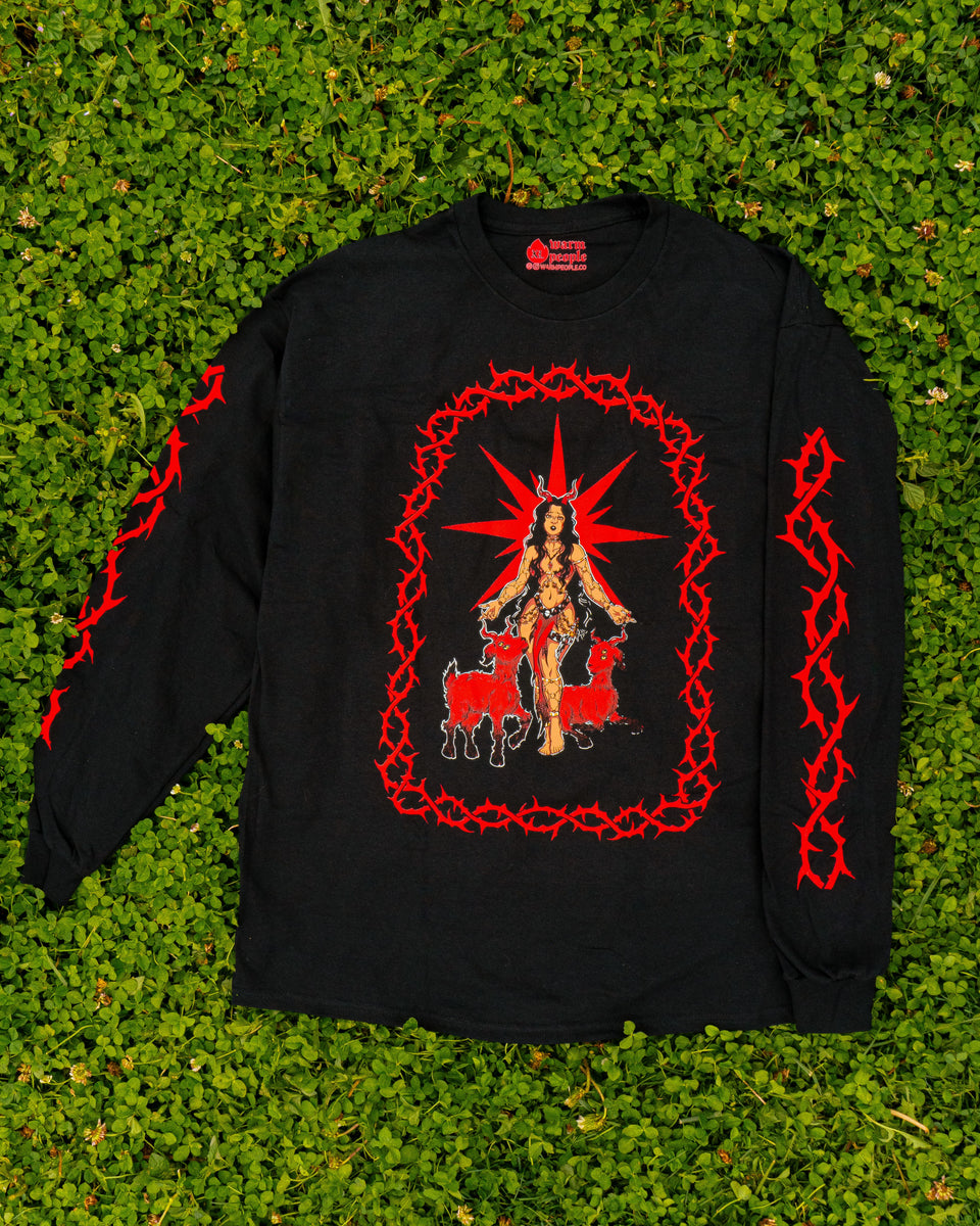 Blood Oath Demon Goat Long Sleeve | Gothic and Dark Art Apparel | Demon ...