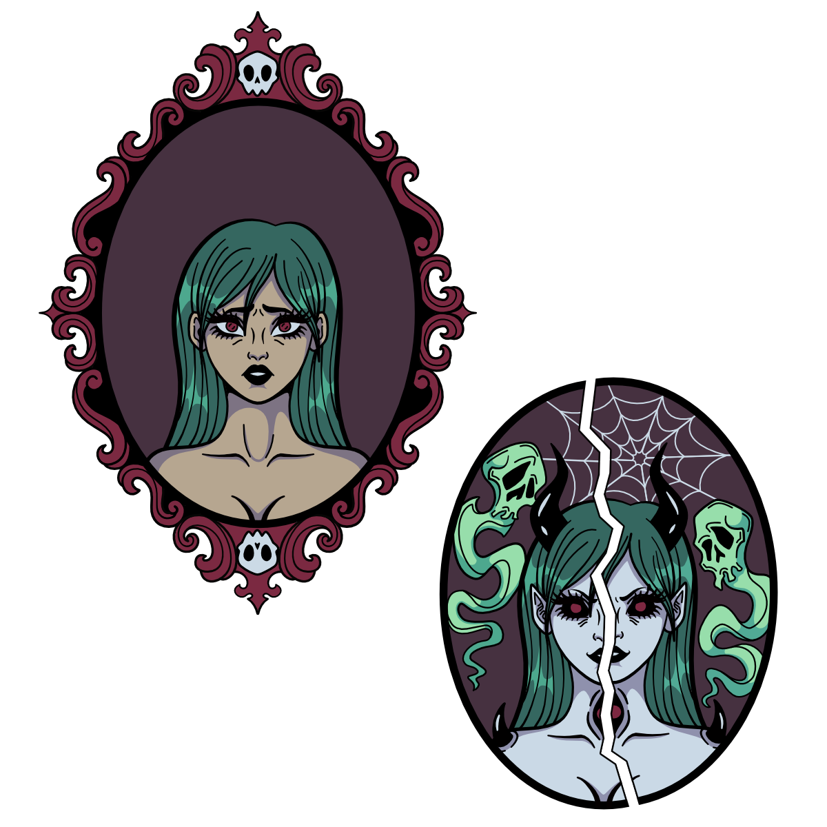 Sinister Reflection Haunted Mirror Enamel Pin | Magnetic Top Piece ...
