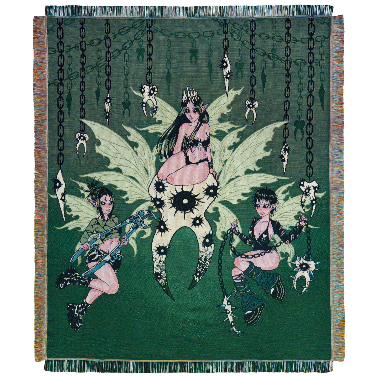 Dark Tooth Fairy Woven Blanket | Gothic Art Blanket | Dark Fantasy Wall ...