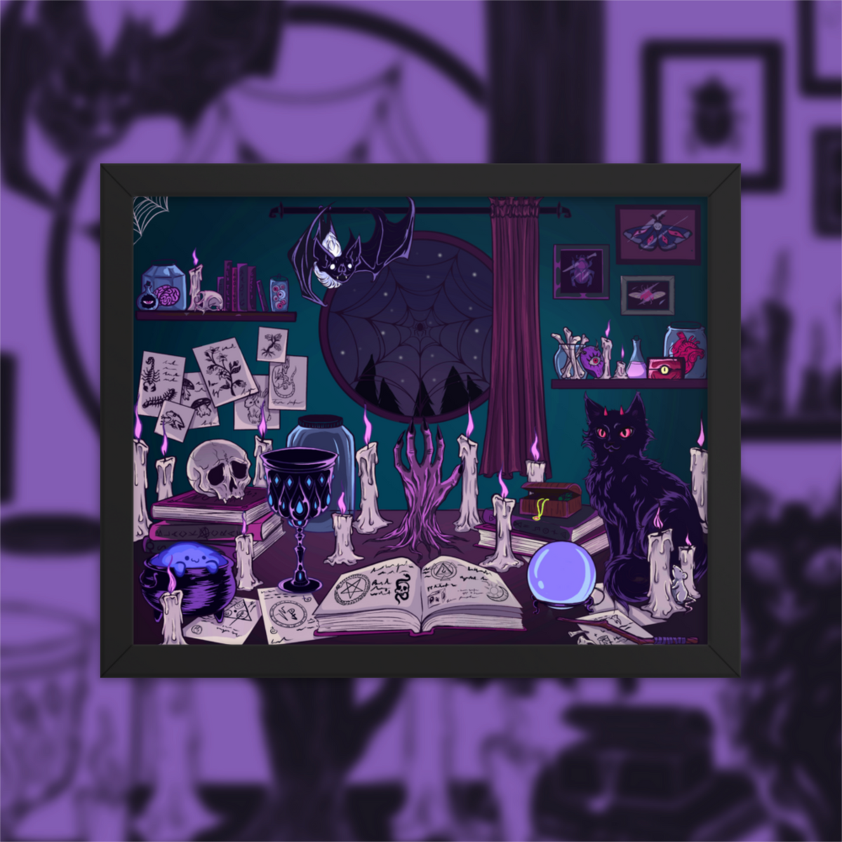 Witching Hour Witch Altar Art Print | Witchcraft and Dark Fantasy Wall ...