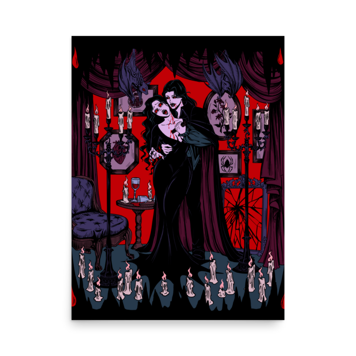 Vampire Romance Art Print | Gothic and Dark Fantasy Wall Art Decort ...