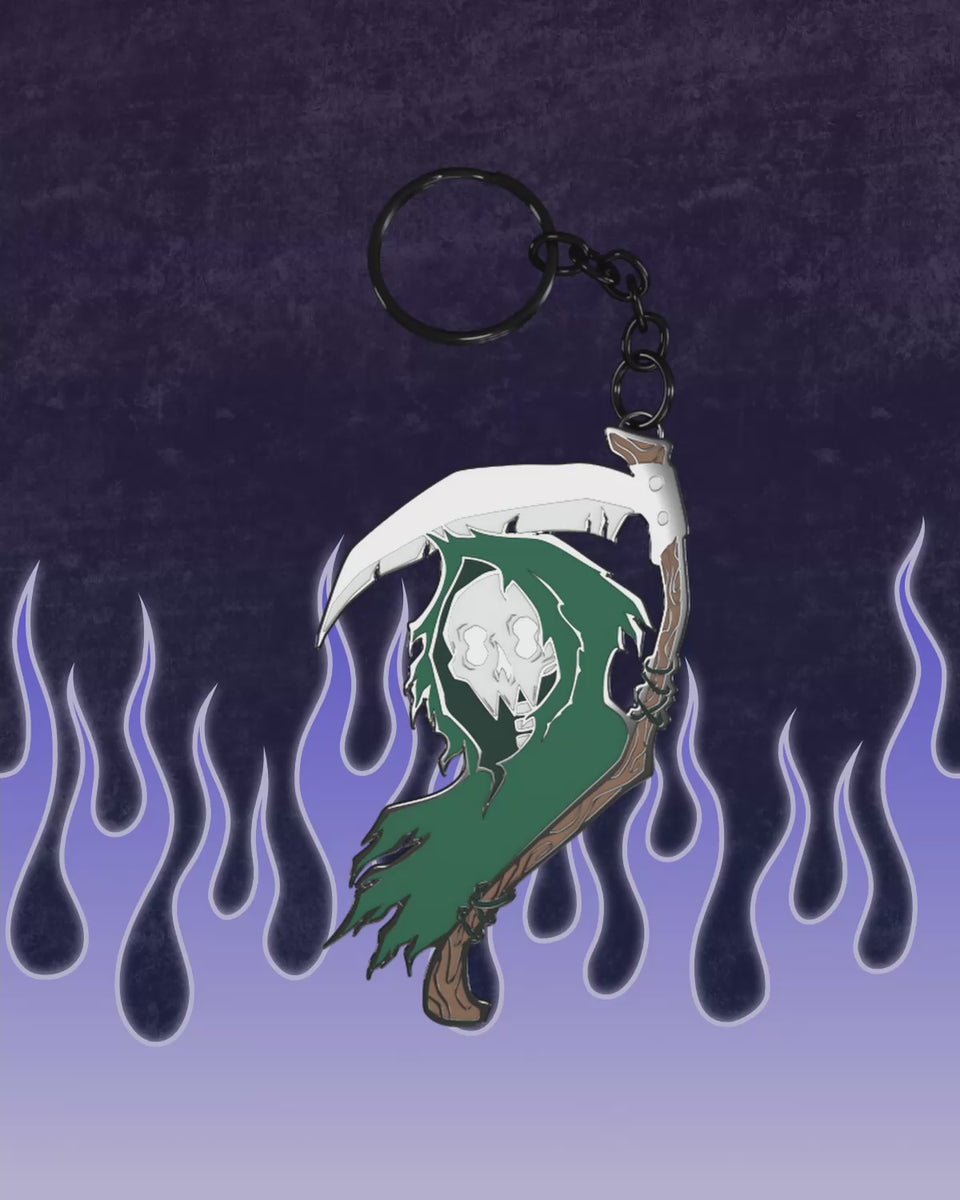 Death Grim Reaper Keychain | Green Robe and Scythe | Gothic and Spooky ...